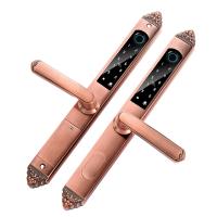 China OEM Tuya Sliding Door Smartlock 85 Mortise Latch Doors Handle with Locks Fingerprint Handle Electric Smart Lock Double-sided for sale