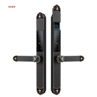 China Waterproof Tuya Sliding Door Smartlock 85 Mortise Latch Doors Handle with Locks Fingerprint Handle Electric Smart Lock for sale