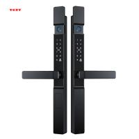 China YAGU Waterproof Tuya Sliding Door Smartlock 85 Mortise Latch Doors Handle with Locks Fingerprint Handle Electric Smart Lock for sale