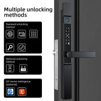 China YAGU Waterproof Tuya Sliding Door Smartlock 85 Mortise Latch Doors Handle with Locks Fingerprint Handle Electric Smart Lock for sale