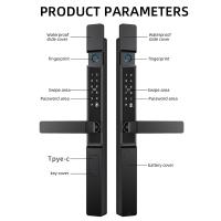 China YAGU Waterproof Tuya Sliding Door Smartlock 85 Mortise Latch Doors Handle with Locks Fingerprint Handle Electric Smart Lock for sale
