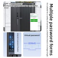 China Aluminium Digital Smart Sliding Door Lock Waterproof Outdoor Hook Fingerprint Locks Knob Handle Tuya Remote With Camera for sale
