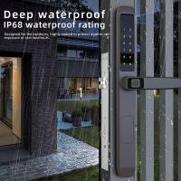 China Aluminium Digital Smart Sliding Door Lock Waterproof Outdoor Hook Fingerprint Locks Knob Handle Tuya Remote With Camera for sale