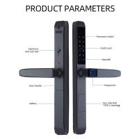 China Aluminium Digital Smart Sliding Door Lock Waterproof Outdoor Hook Fingerprint Locks Knob Handle Tuya Remote With Camera for sale