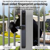 China Outdoor Waterproof Double Sided Fingerprint Smart Door Lock for Garden Door Aluminium Digital Smart Sliding Door Lock IP67 for sale