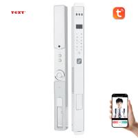 China TUYA Video Doorbell Waterproof Smart Aluminum Door Lock Fingerprint Password Narrow Gate Digital Door Smart Lock for Sliding for sale