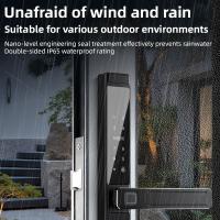 China Yagu Two-Way Fingerprint Password Waterproof Outdoor TTlock Aluminum Hollow Door Smart Electronic Digital Lock Passage Door Lock for sale