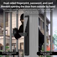 China Yagu Two-Way Fingerprint Password Waterproof Outdoor TTlock Aluminum Hollow Door Smart Electronic Digital Lock Passage Door Lock for sale
