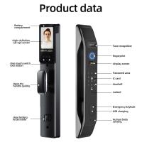 China Smart Door Lock 3D Facial Recognition Wifi Enabled Remote Access Anti Break in Alarm Home Security Easy Setup for sale