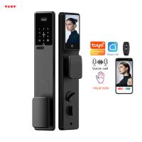 China Yagu Tuya Waterproof Outdoor Smart Lock with Camera Intercom 3D Face Recognition Biometric Fingerprint Remote Access Smart Lock for sale