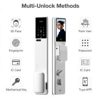 China Yagu Tuya Waterproof Outdoor Smart Lock with Camera Intercom 3D Face Recognition Biometric Fingerprint Remote Access Smart Lock for sale