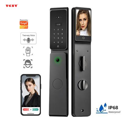 China YAGU 3D Face Palm Vein Door Smart Lock Tuya App Connectivity Waterproof Biometric Multifunctional for Wood/Aluminum Door for sale