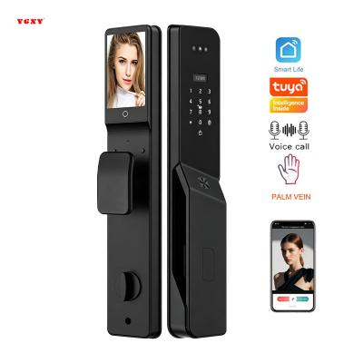 China Yagu Tuya Remote Smart Locks with Camera 3D Face Recognition Fingerprint Security Fully Automatic Door Entrance Door Smart Locks for sale