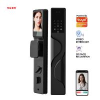 China Yagu 3D Facial Recognition Palm Vein Entry TUYA APP Rainproof Fully Automatic Smart Door Lock with Camera and Fingerprint for sale