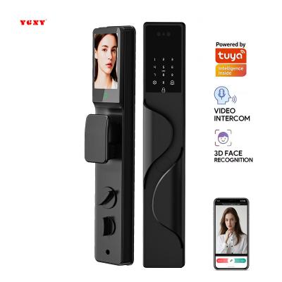 China Yagu 3D Facial Recognition Palm Vein Entry TUYA APP Rainproof Fully Automatic Smart Door Lock with Camera and Fingerprint for sale