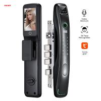 China High-End Entry Door Lock with Video Intercom, Facial Recognition, Fingerprint, Password Smart Wireless Door Lock with TUYA APP for sale