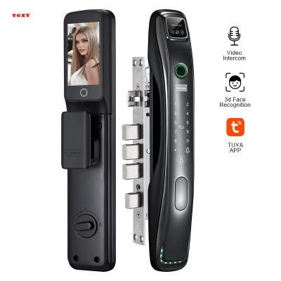 China High-End Entry Door Lock with Video Intercom, Facial Recognition, Fingerprint, Password Smart Wireless Door Lock with TUYA APP for sale