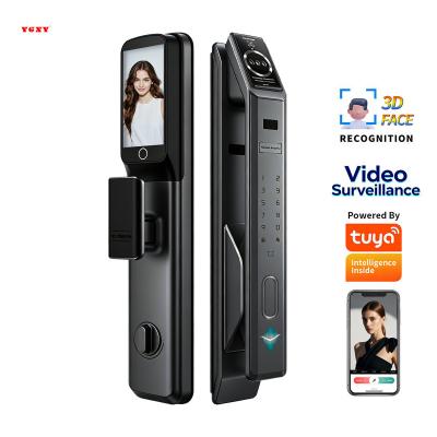 China YAGU High-End 3D Facial Recognition Smart Door Lock Fully Automatic Lock with Video Intercom and Peephole Function Main DoorLock for sale
