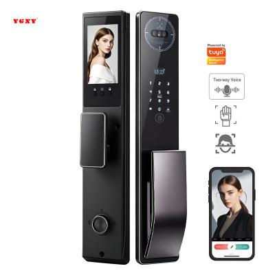 China YAGU High-End 3D Facial Recognition Smart Door Lock Fully Automatic Lock with Video Intercom and Peephole Function Main DoorLock for sale