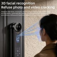 China AI Tuya Video Intercom Automatic Smart Door Lock with Camera and Fingerprint Door Lock Cerradura Inteligente Entry Door Lock for sale