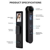 China AI Tuya Video Intercom Automatic Smart Door Lock with Camera and Fingerprint Door Lock Cerradura Inteligente Entry Door Lock for sale