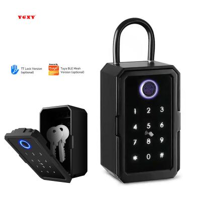 China Ttlock Tuya Smart Key Storage Boxes Finger Print Code Lockbox Entry Safe Key Box Lock Box for House Apartment for sale