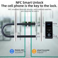 China YAGU U-lock Electronic Smart Security App Fingerprint Combination Password U Shape Glass Door Tuya Lock for sale