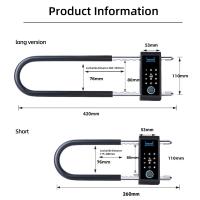 China YAGU U-lock Electronic Smart Security App Fingerprint Combination Password U Shape Glass Door Tuya Lock for sale