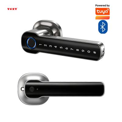China YaguTuya Smart Fingerprint Door Lock Aluminium Handle Model Supports Wi-Fi Connectivity Suitable for Wooden Doors for sale