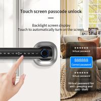China YaguTuya Smart Fingerprint Door Lock Aluminium Handle Model Supports Wi-Fi Connectivity Suitable for Wooden Doors for sale