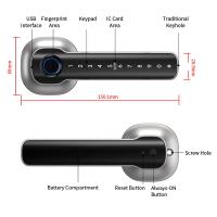 China YaguTuya Smart Fingerprint Door Lock Aluminium Handle Model Supports Wi-Fi Connectivity Suitable for Wooden Doors for sale