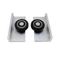 China Wear Resistance Anodized Aluminium Sliding Door Rollers For Wardrobe for sale