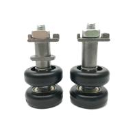 China Nylon Round Shape Double Pulley Wheel Aluminium Bracket Sliding Glass Balcony Wheel for sale