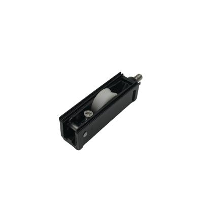 China Black Zamak Sliding Window Roller Parts Nylon Single V Groove Wheel Assembly for sale