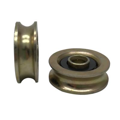 China Wall Mounted Iron Sliding Door Pulley Wheel Ball Bearing Hanger 50kg for sale