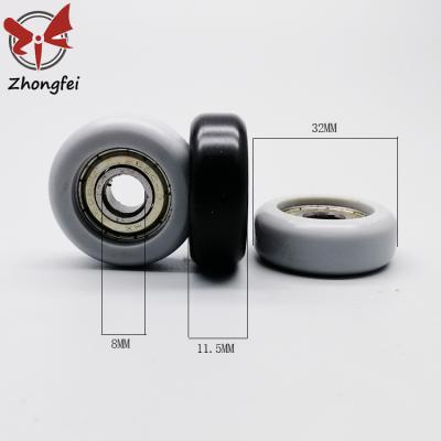 China 32mm Black Rolling Sliding Glass Door Ball Bearings For Balcony ODM for sale