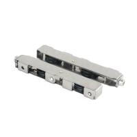 China Bottom 201 Stainless Steel Door Rollers Double Nylon U Groove Saltwater Resistant for sale