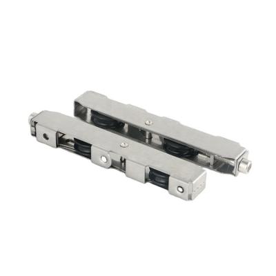 China Bottom 201 Stainless Steel Door Rollers Double Nylon U Groove Saltwater Resistant for sale
