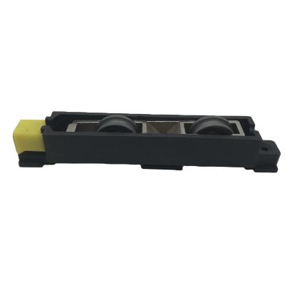 China Heavy Duty Double V Groove Carbon Steel Ball Bearing Nylon Pulley Wheel Zinc Alloy Inner Sliding Plastic Door Roller for sale