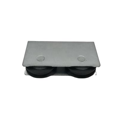 China Peru Market Aluminium Window Hardware 36mm Height Zinc Plated Iron Bracket Steel Sliding Door Wheels for sale