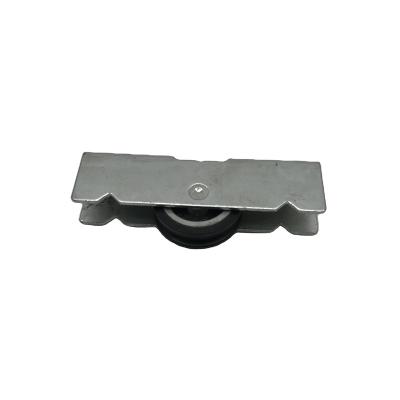 China Peru Market Aluminium Window Hardware Single Nylon Wheel Zinc Plated Iron Bracket Steel Sliding Door Wheels for sale