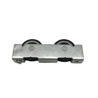 China Peru Market Aluminium Window Hardware Double U Shape Nylon Wheel Zinc Plated Iron Bracket Steel Sliding Door Wheels for sale