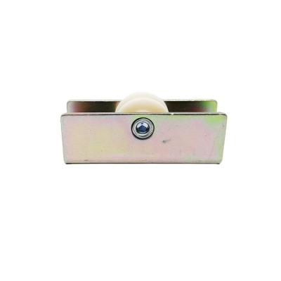 China Door Hardware Zinc Plated Iron Roller U Groove Steel Sliding Door Wheels for Doos and windows for sale