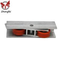China Adjustable Double Red Plastic Roller Silent Sliding Aluminum Door Window Roller Fitting for sale