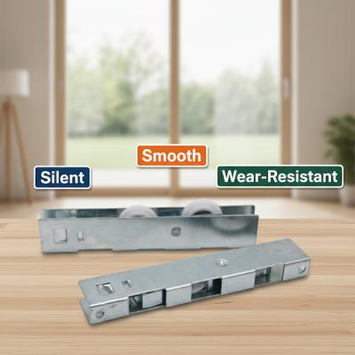 China Low Noise Stainless Steel Plastic Door Roller Double Wheel Sliding Window Hardware for sale