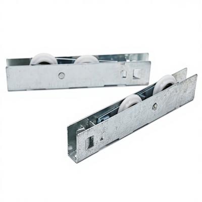 China Low Noise Plastic Door Roller Zinc Plated Double Wheel Sliding Window Hardware for sale
