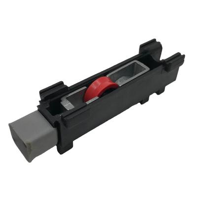 China Aluminum Sliding Roller Black Plastic Housing Single Red Silent Nylon Wheel For Sliding Door Window Hardware for sale