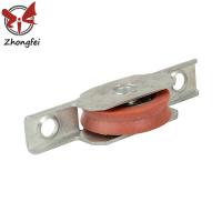 China Aluminum Sliding Roller Stainless Steel Base Single Orange Nylon Pulley For Sliding Window Bathroom Door Hardware for sale