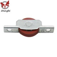 China Wear Resistant Single Orange Wheel Aluminum Sliding Roller Stainless Bracket Household Sliding Door Fitting for sale