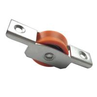 China Aluminum Sliding Roller Stainless Steel Bracket Single Orange UVH Groove Nylon Pulley For Sliding Door Window Hardware for sale